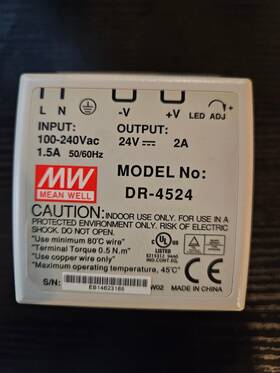 MEAN WELL DR4524 Mw Ac Din Rail Power Supply